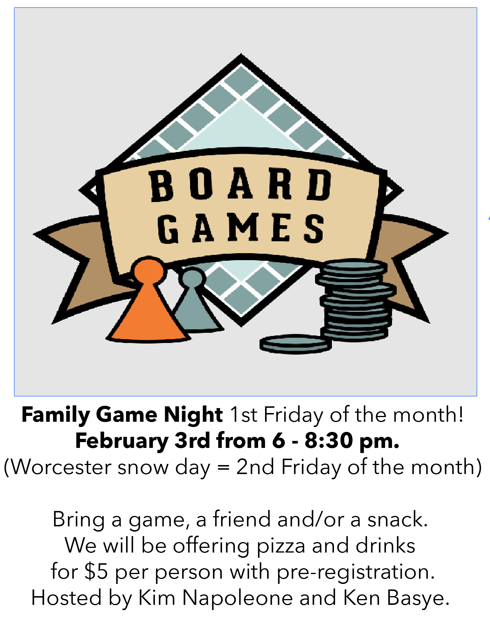 Friday Game Nights are Back! February 10, 6 – 8:30 PM, Fellowship Hall ...
