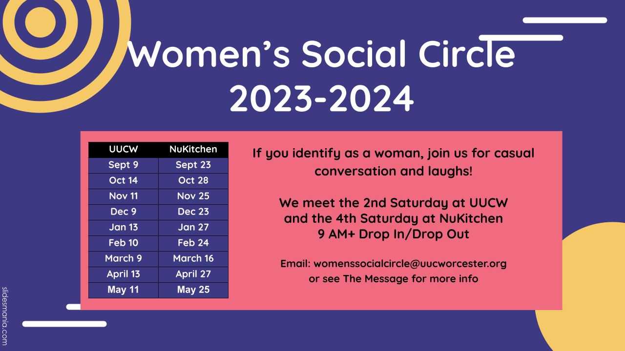Women’s Social Circle – February 10 – Meeting @ NuKitchen - Unitarian ...
